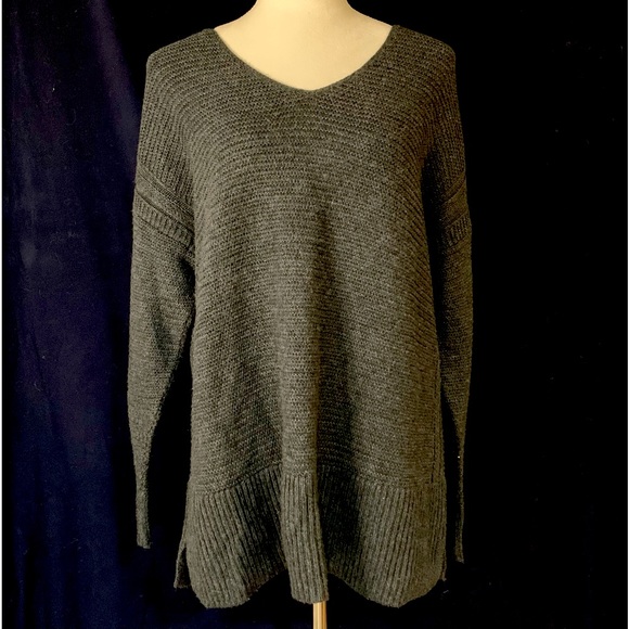 J. Jill | Sweaters | Pure Jill Szlg Dark Gray Knit Long Cotton Cashmere ...